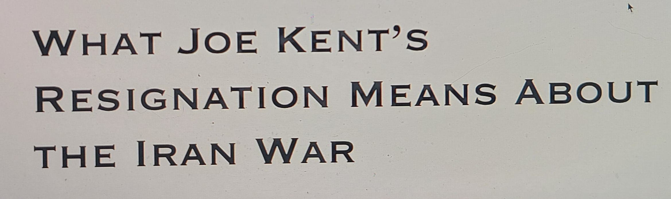 MATTHEW HOH on Joe Kent’s Resignation over the war on Iran - One Great ...