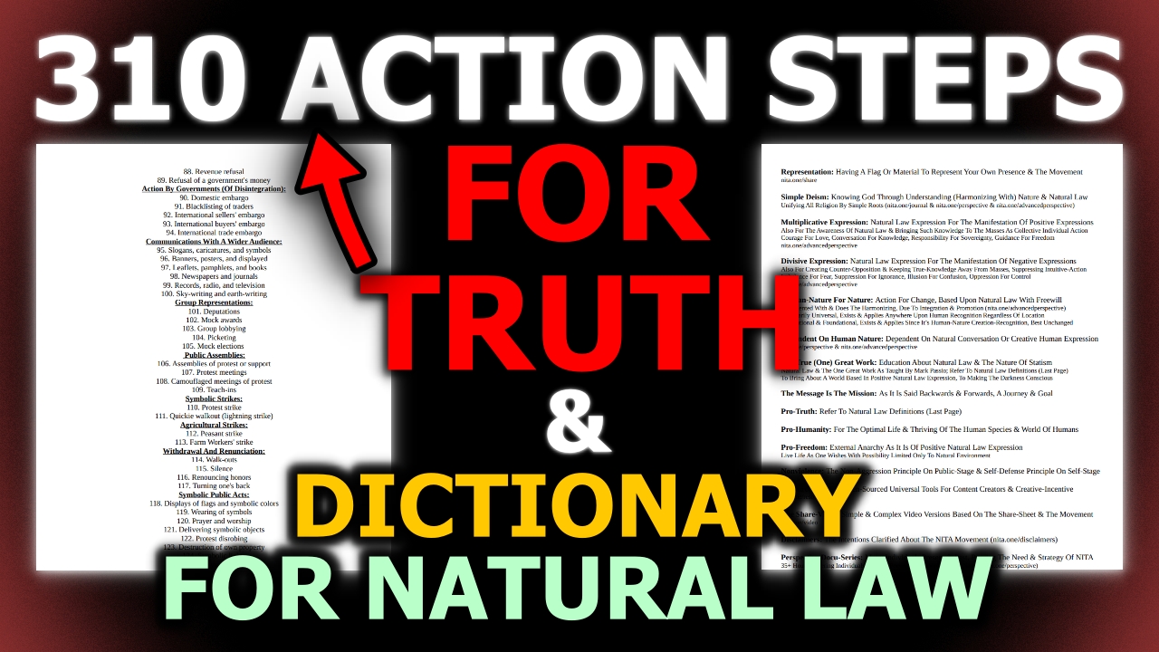 List Of 310 Action Steps For Truth Goals & Natural Law Dictionary - One ...